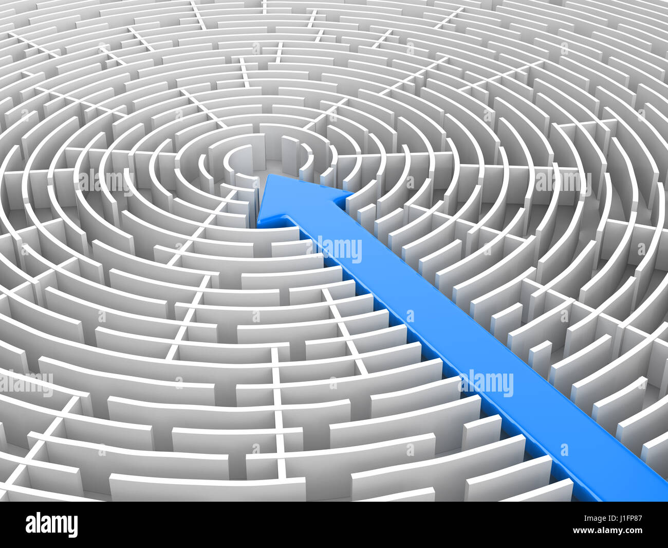 Red path across labyrinth Stock Photo - Alamy