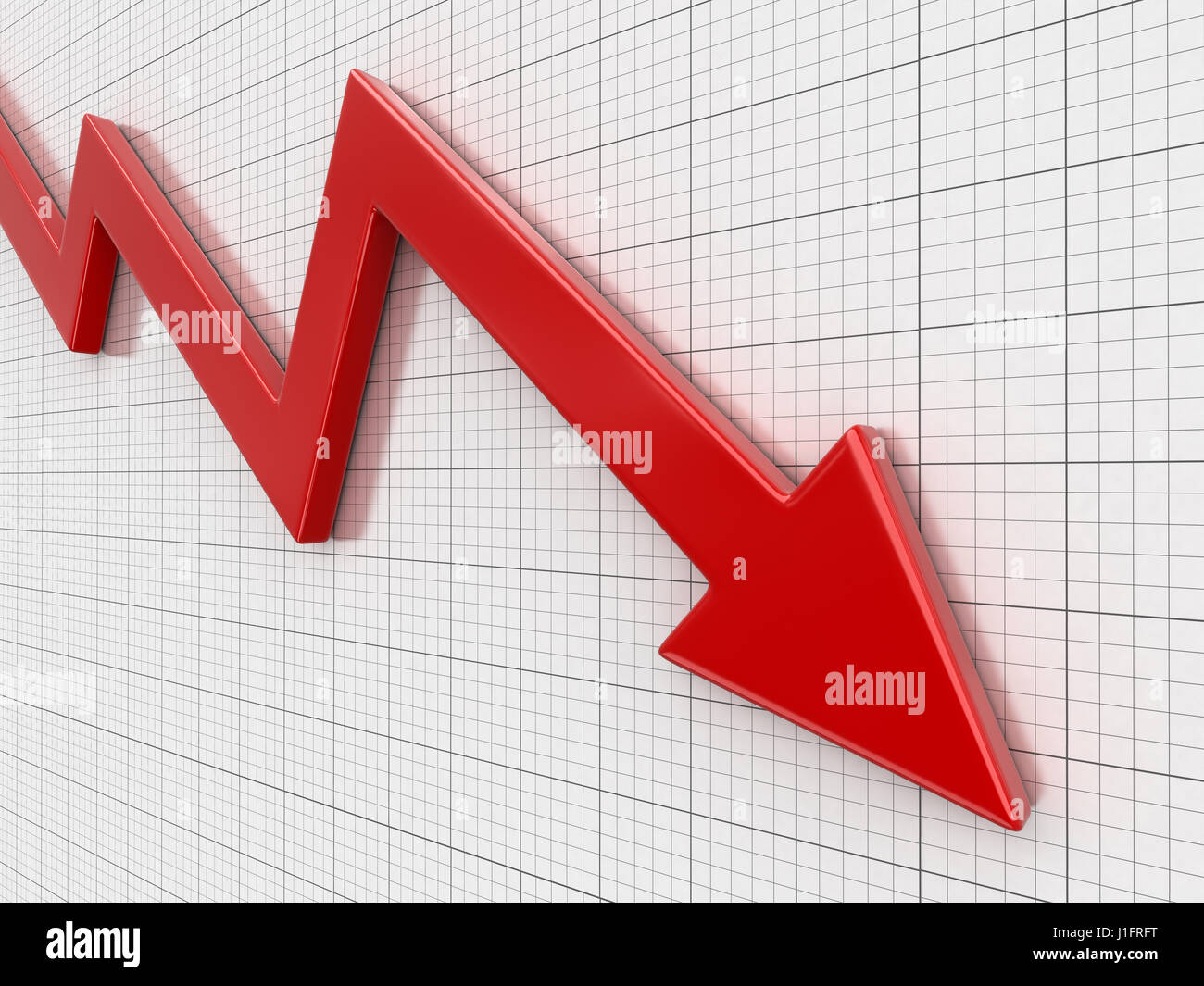 3d arrow downwards. Image with clipping path Stock Photo - Alamy