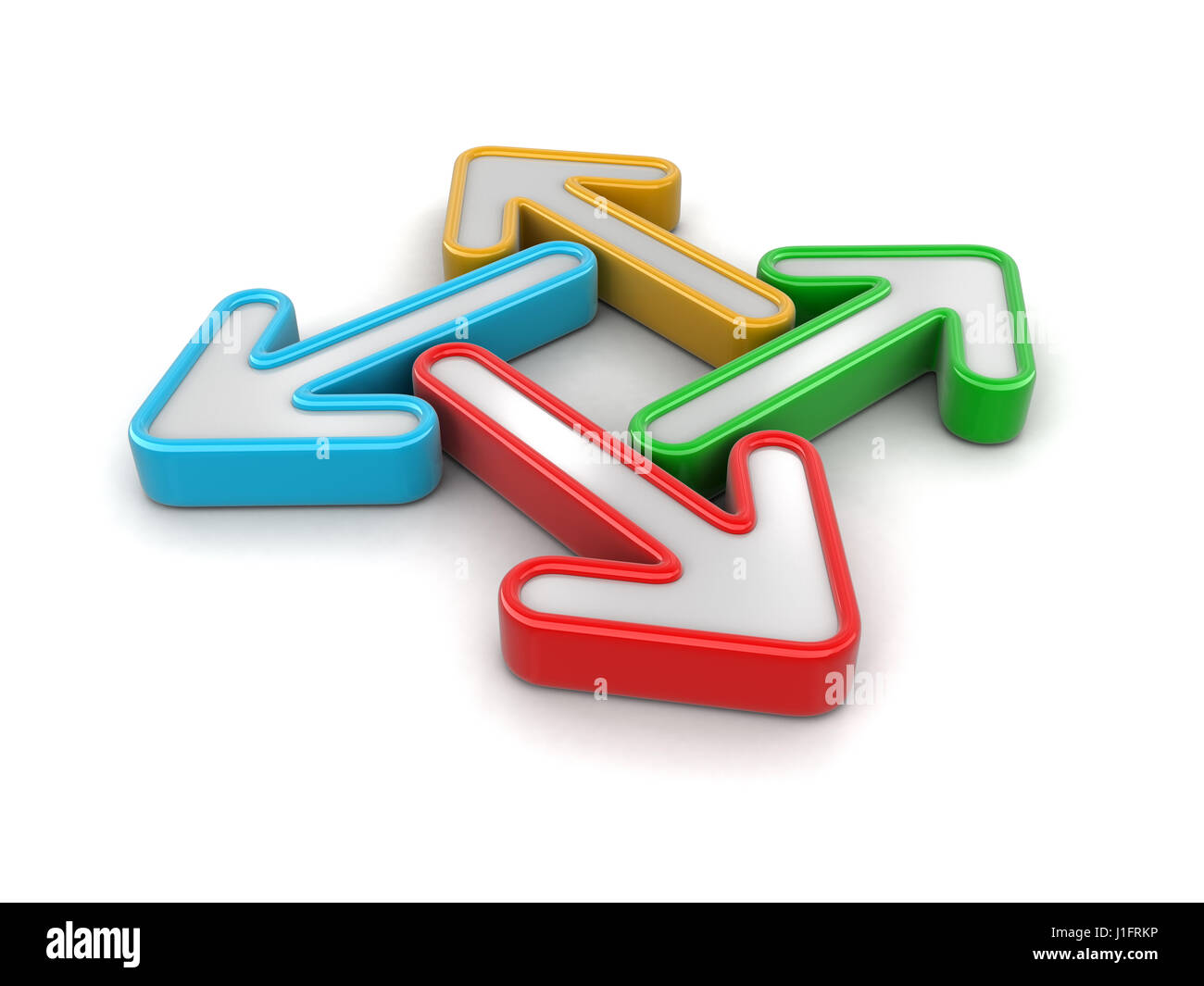 3d image of arrows in different directions. Image with clipping path ...