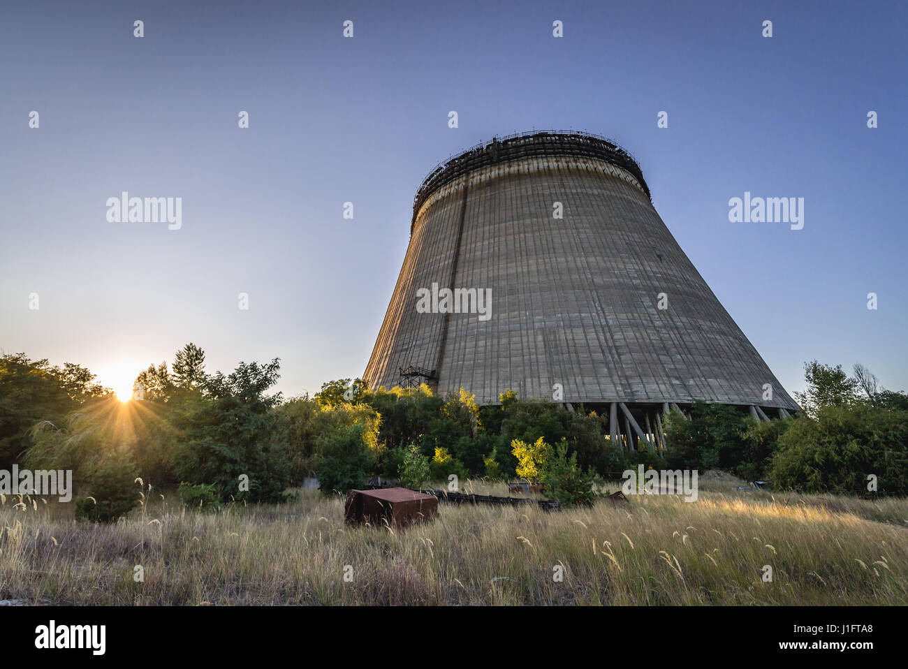 Cooling tower of Chernobyl Nuclear Power Plant in Zone of Alienation ...