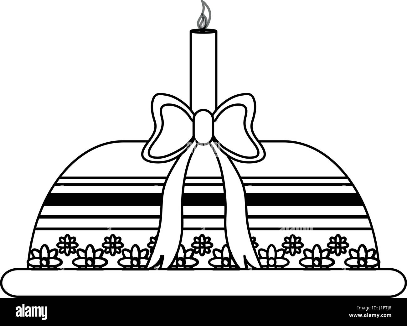 Sugar cream cake decorated Black and White Stock Photos & Images - Alamy