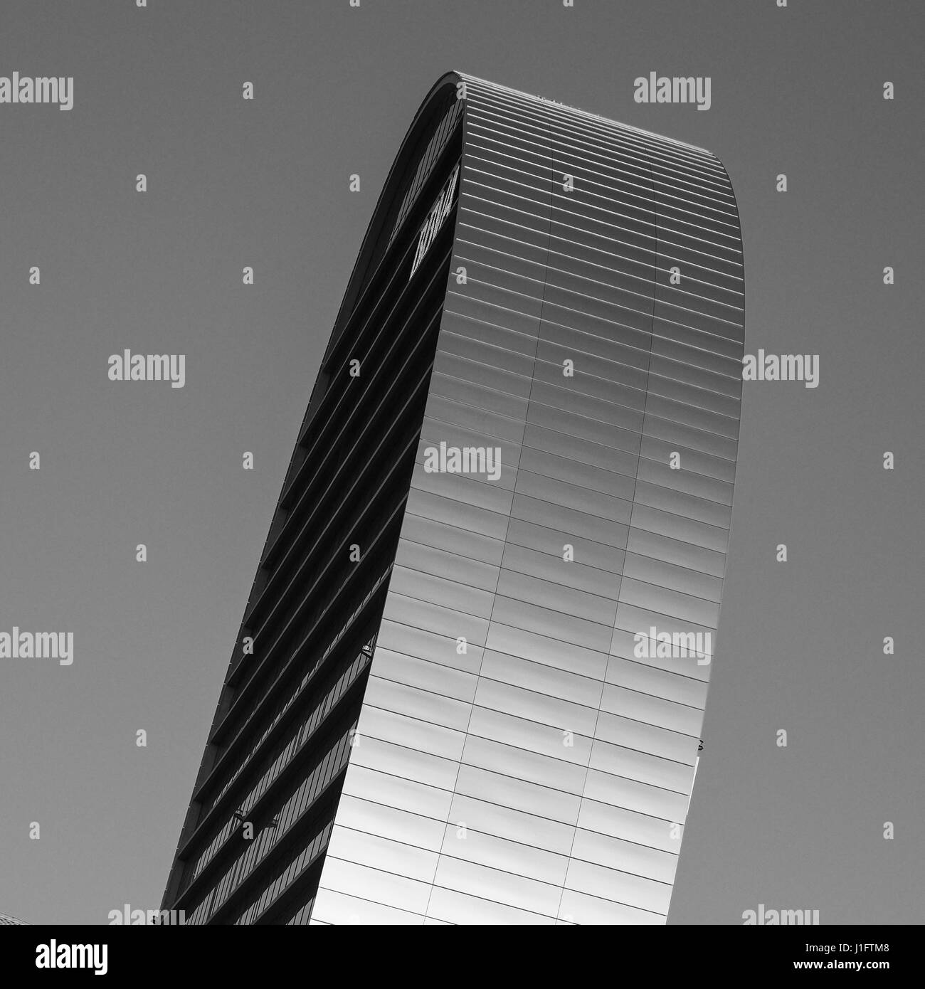 Building La Vela in Madrid. Seat of the bank BBVA, is 93 meters high ...