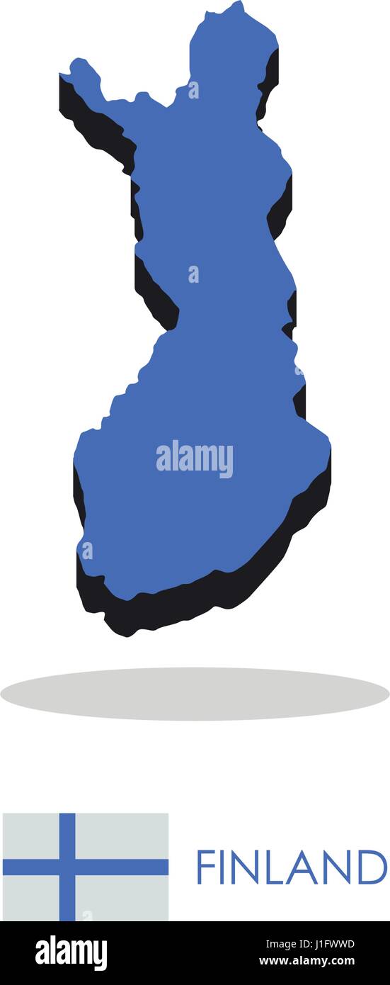Map of finland with flag Stock Vector Image & Art - Alamy