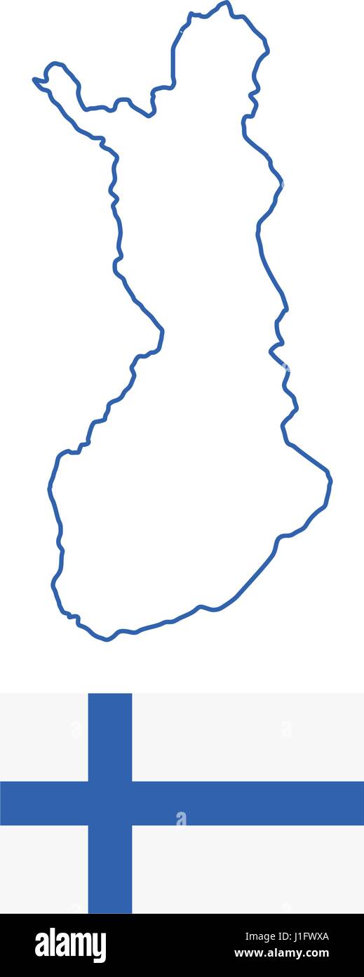 Map of finland with flag Stock Vector Image & Art - Alamy