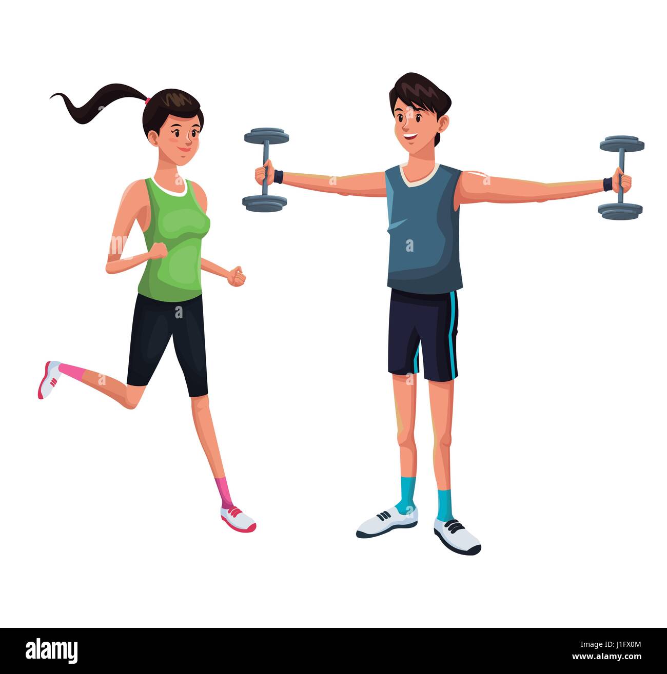 Fitness couple muscular Stock Vector Images - Alamy