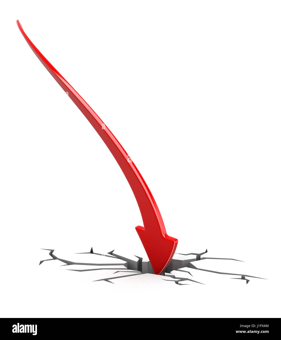 3d arrow downwards. Image with clipping path Stock Photo - Alamy