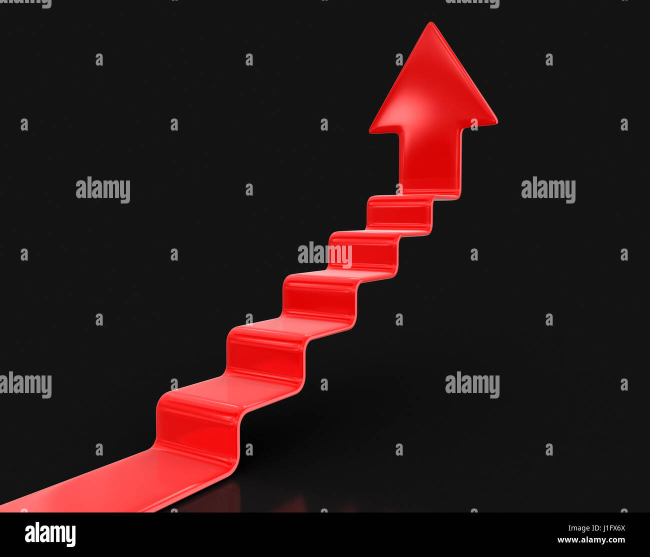 Staircase and arrow up. Image with clipping path Stock Photo - Alamy