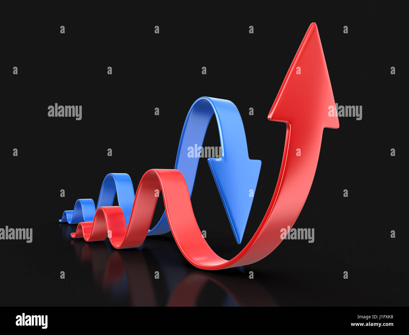 3d arrow downwards. Image with clipping path Stock Photo - Alamy
