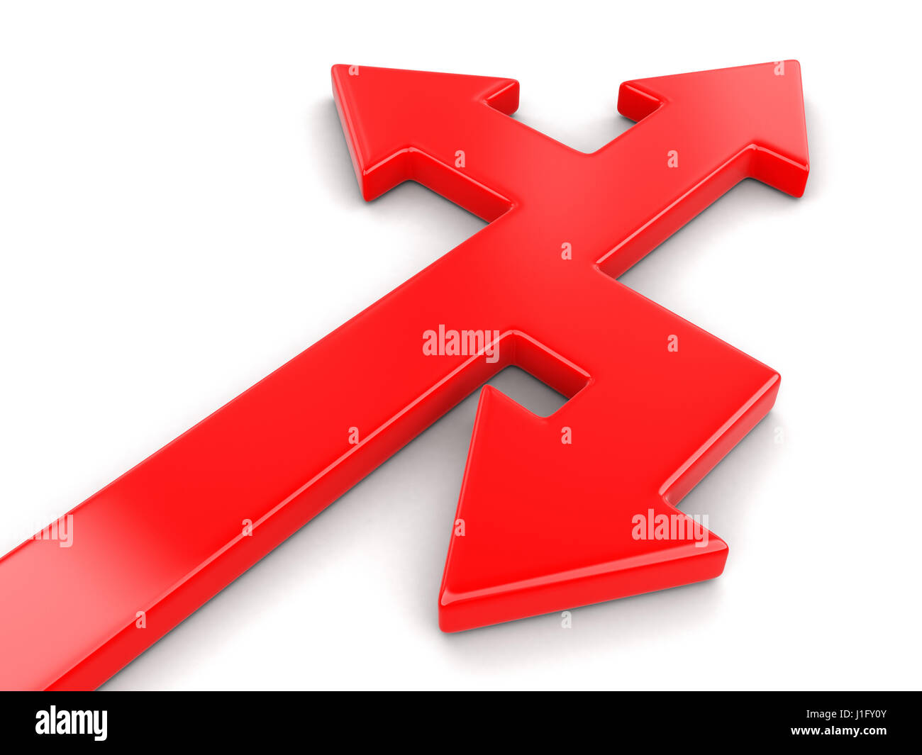 3d image of arrows in different directions. Image with clipping path ...