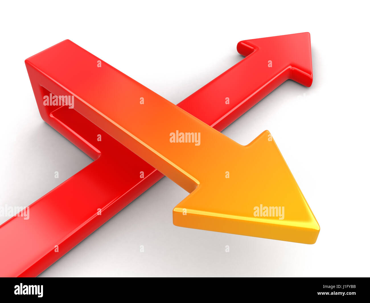 3d image of arrows in different directions. Image with clipping path ...