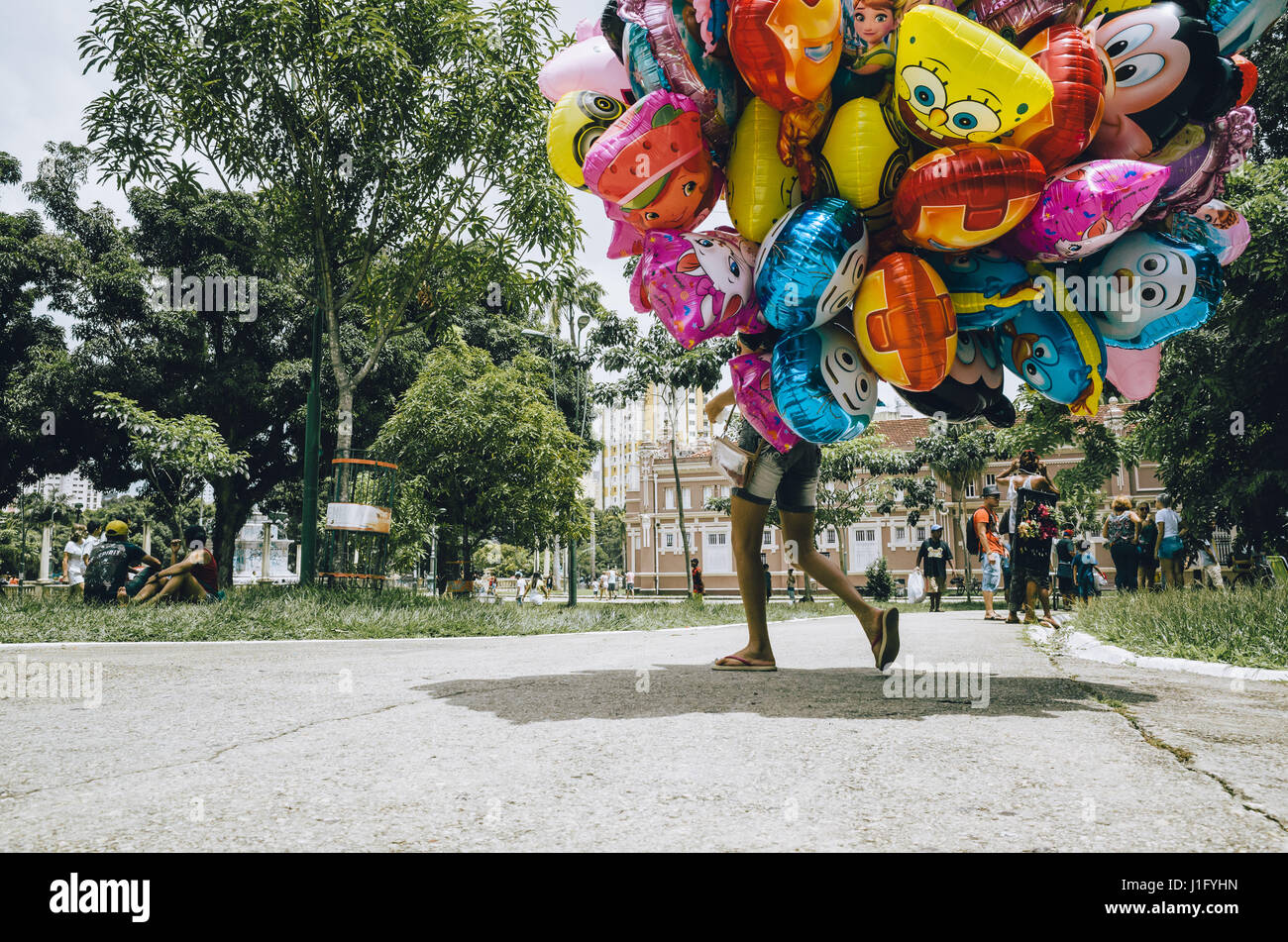 balloon vendor crossing a square in Belém, Pará, Brazil Stock Photo - Alamy