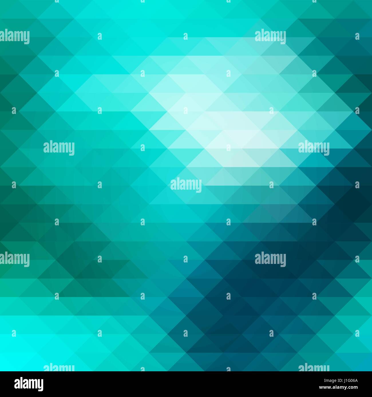 Turquoise green abstract geometric background with rows of triangles ...