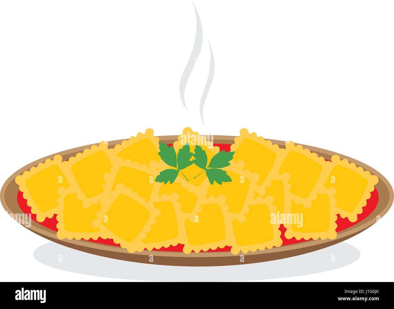 Ravioli in tomato sauce in Stock Vector Images - Alamy