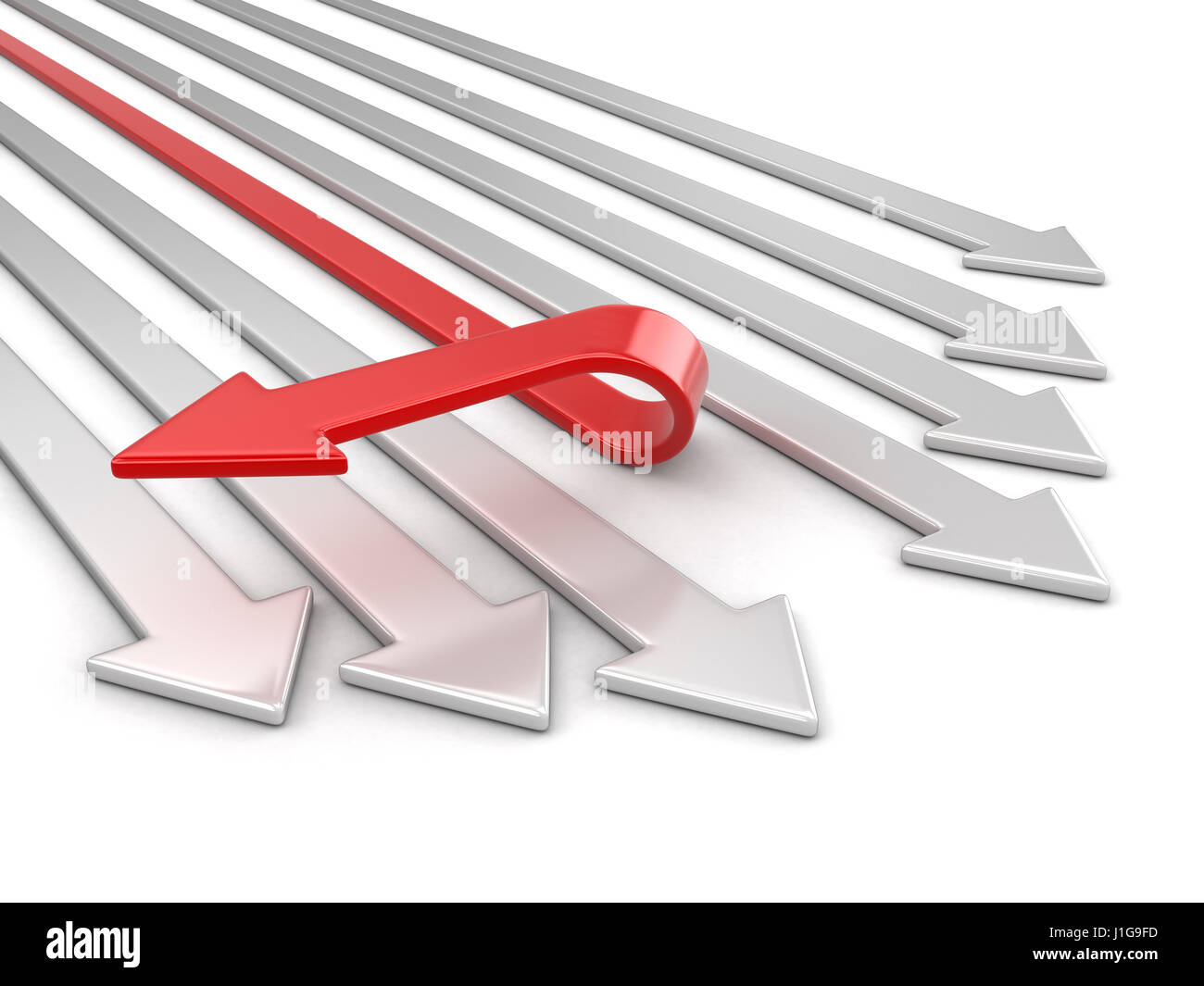 3d image of arrows in different directions. Image with clipping path ...