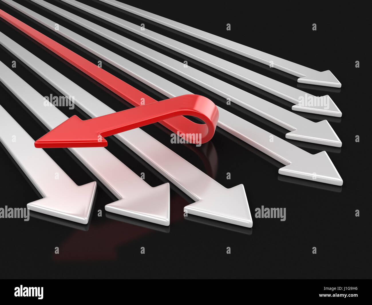 3d image of arrows in different directions. Image with clipping path ...
