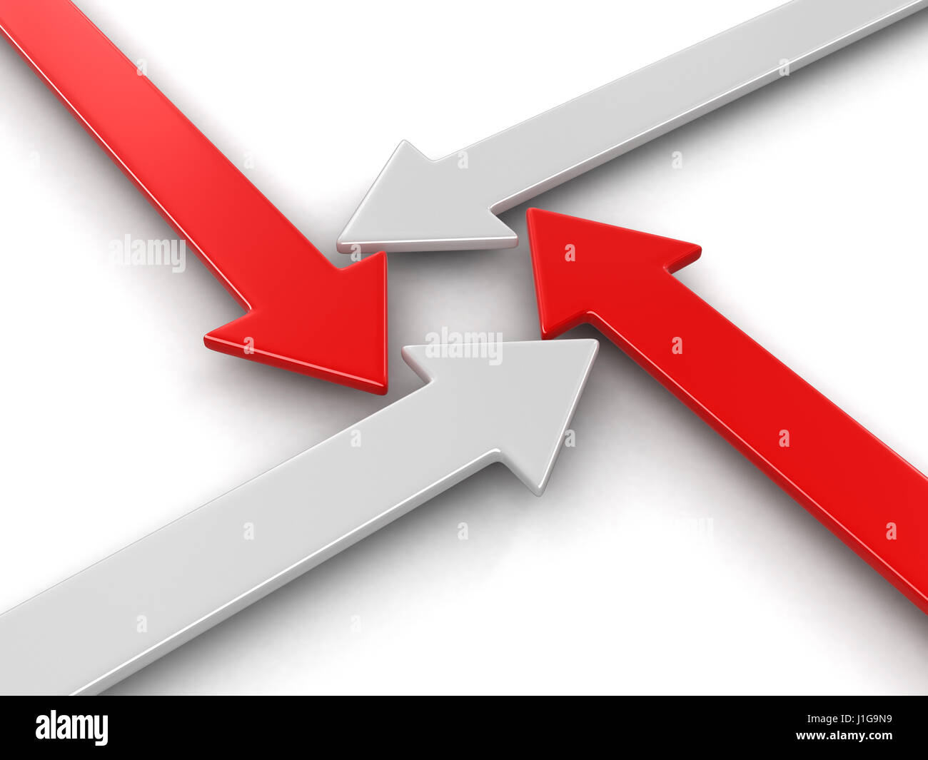 3d image of arrows in different directions. Image with clipping path ...