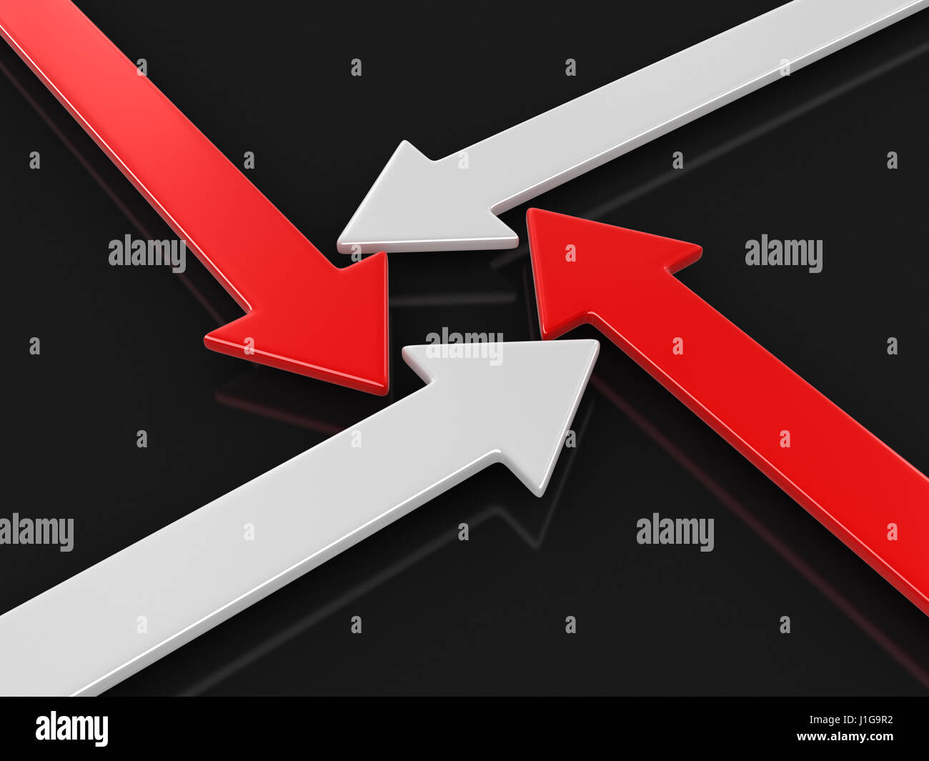 3d image of arrows in different directions. Image with clipping path ...