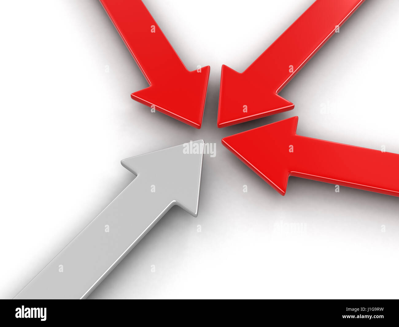 3d image of arrows in different directions. Image with clipping path ...