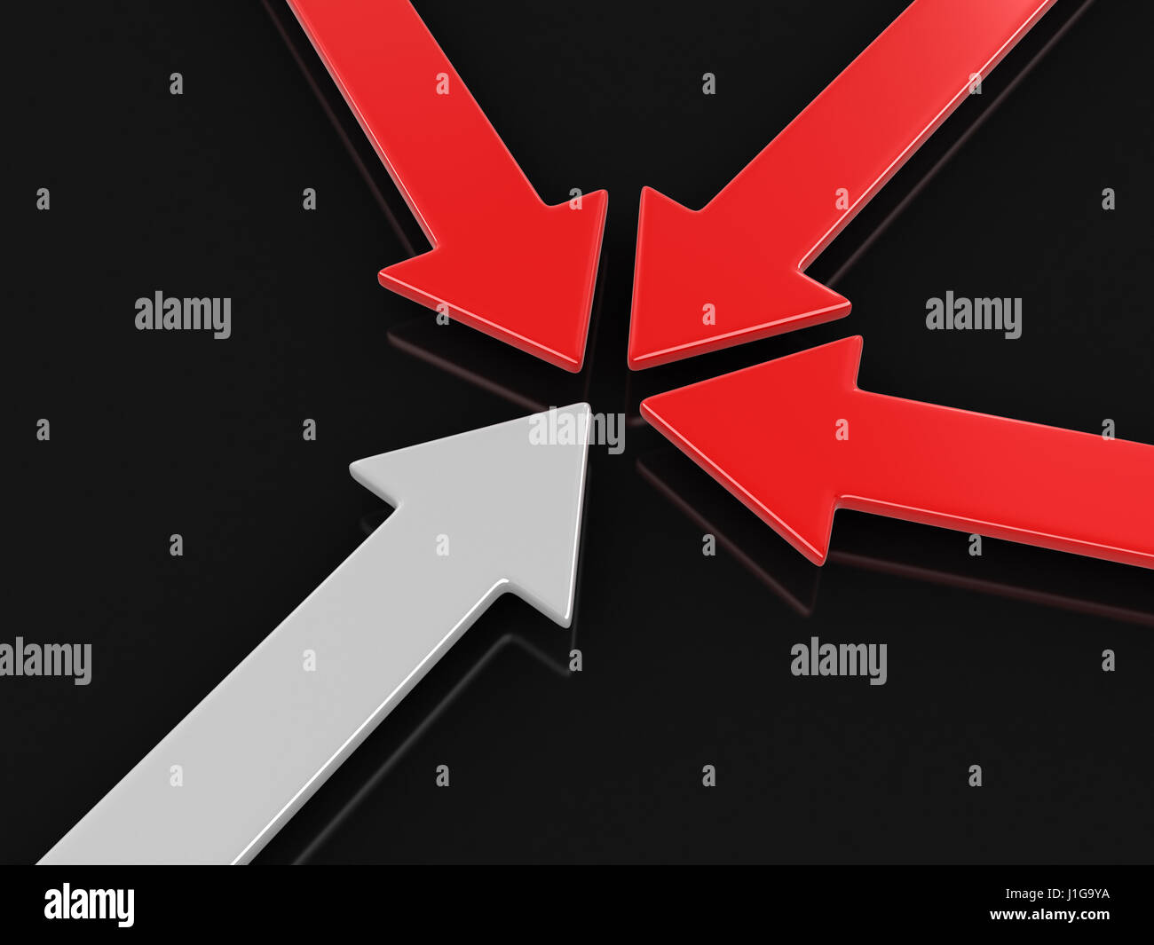3d image of arrows in different directions. Image with clipping path ...
