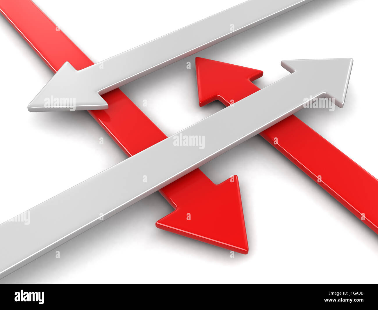 3d image of arrows in different directions. Image with clipping path ...
