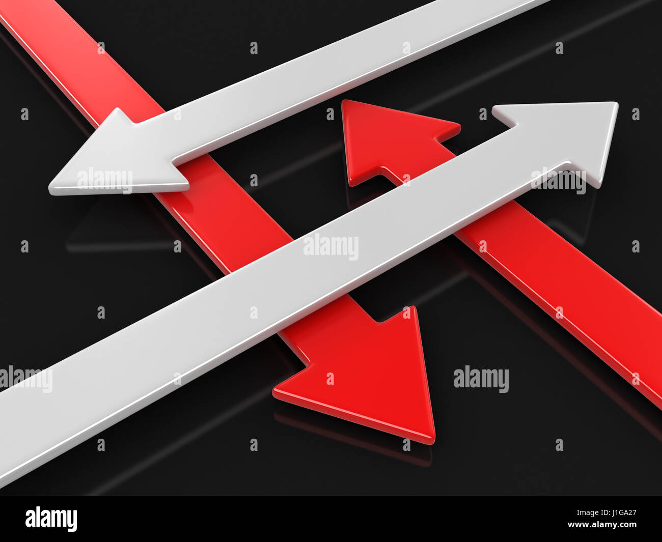 3d image of arrows in different directions. Image with clipping path ...