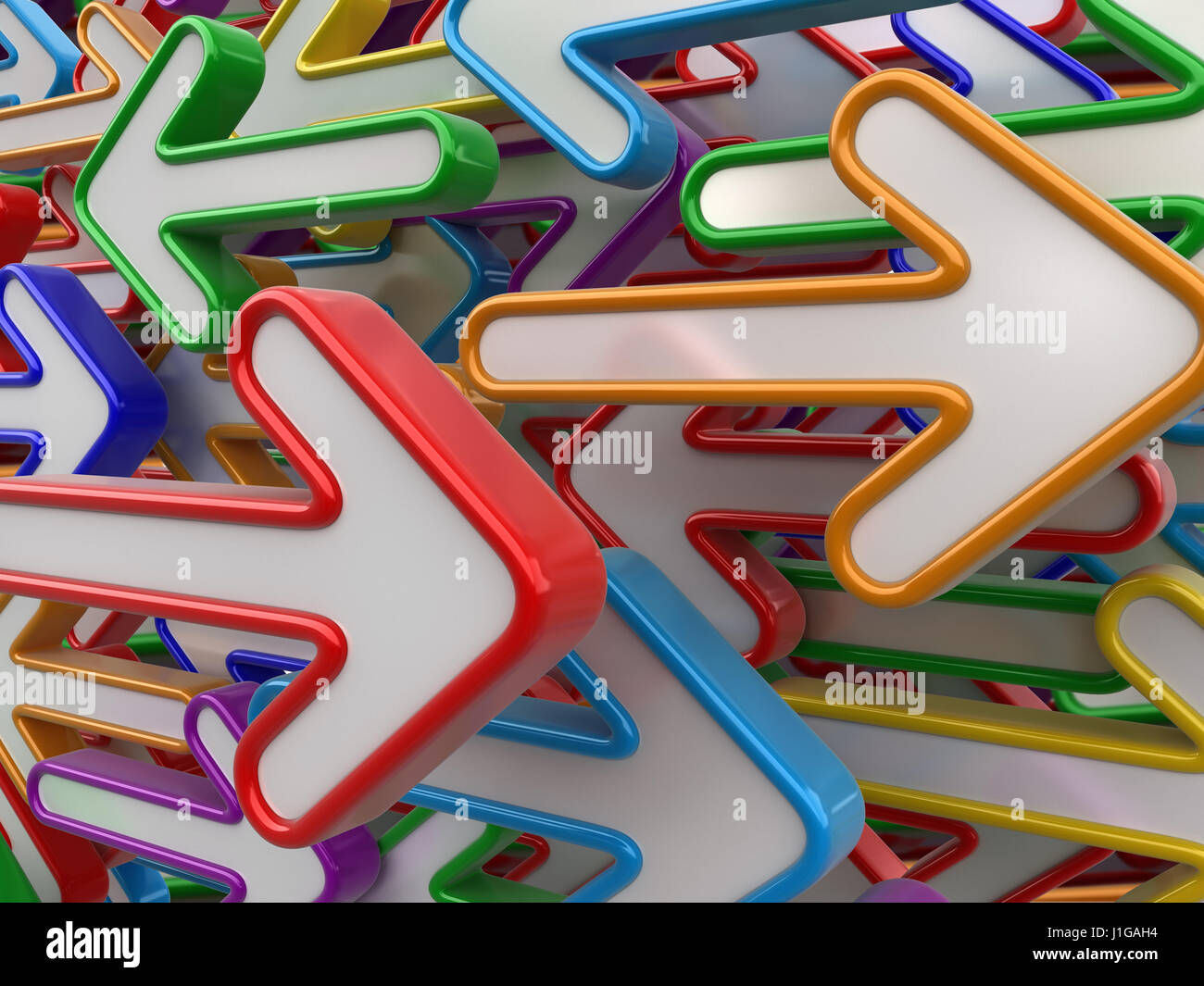 3d image of arrows in different directions. Image with clipping path ...