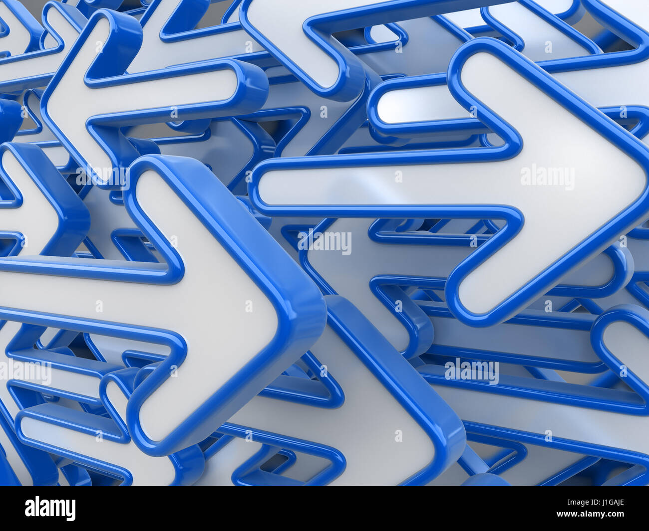 3d image of arrows in different directions. Image with clipping path ...