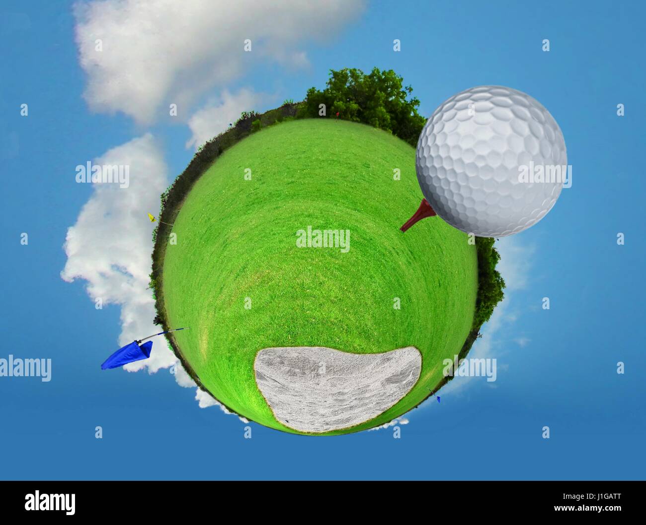 Abstract golf ball on tee Stock Photo - Alamy