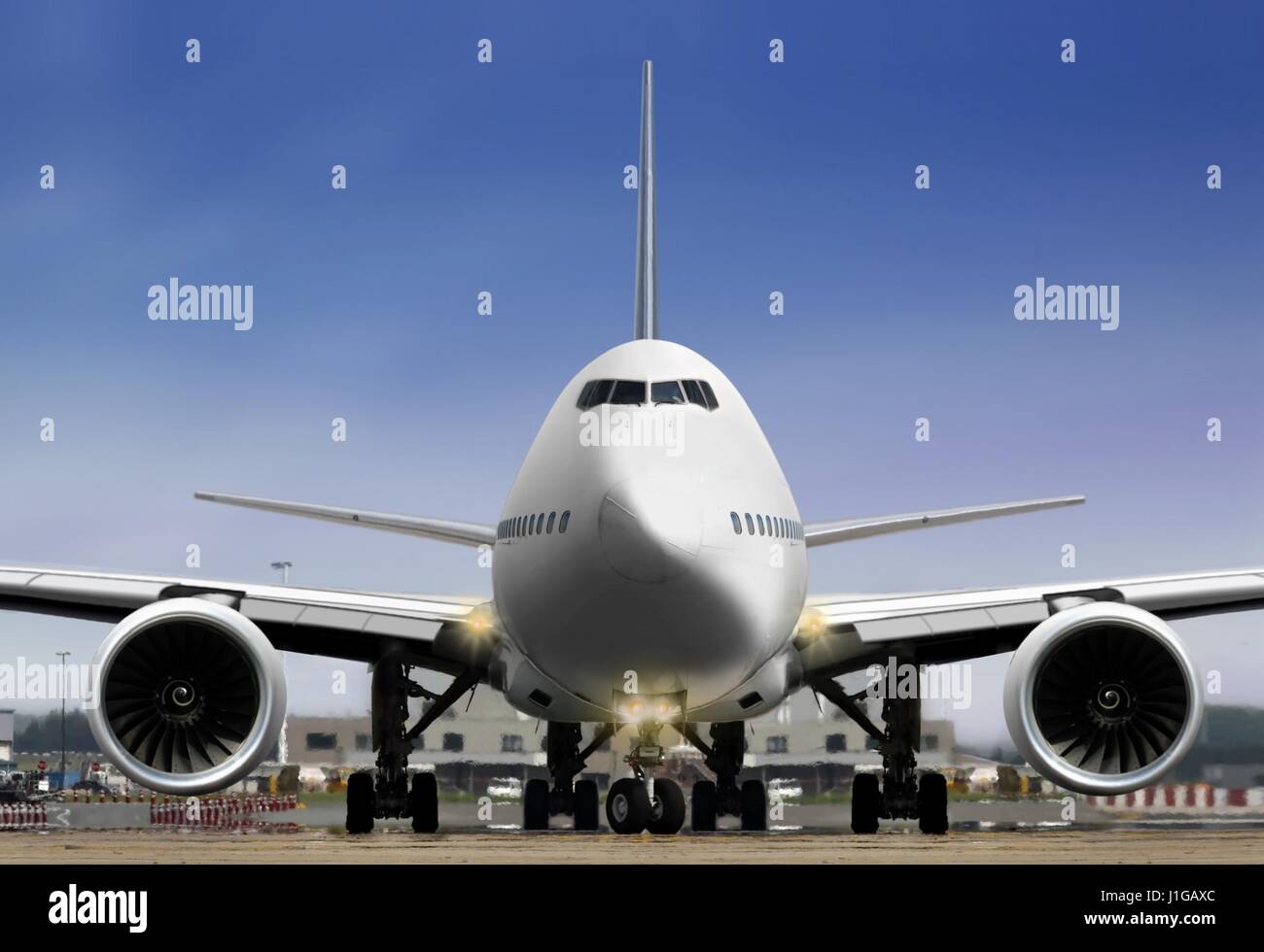 Airplane on runaway Stock Photo - Alamy