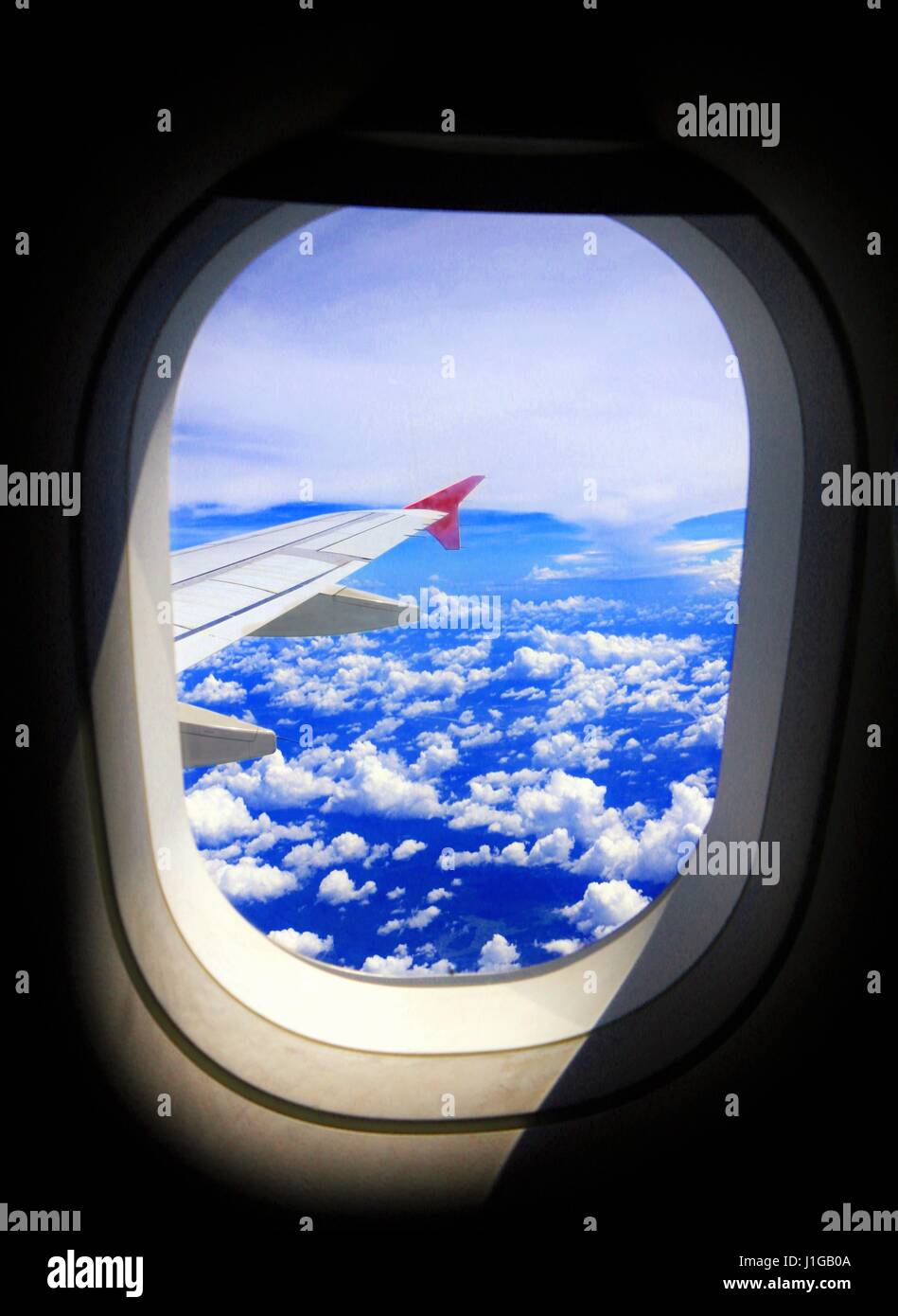 Airplane window view Stock Photo - Alamy