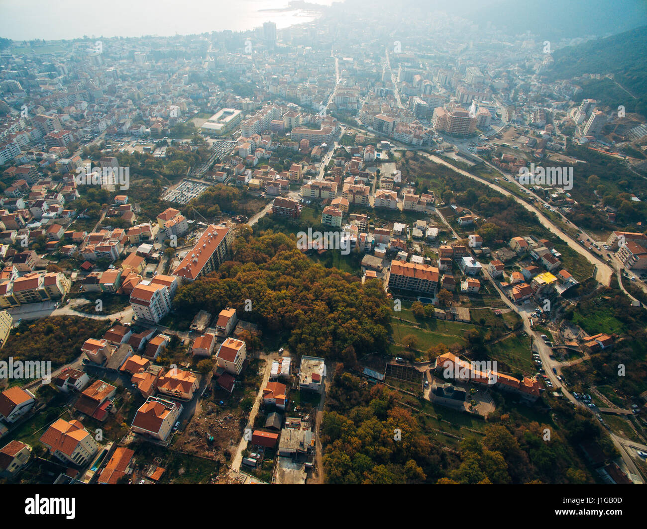 The central part of the modern town of Budva Stock Photo - Alamy