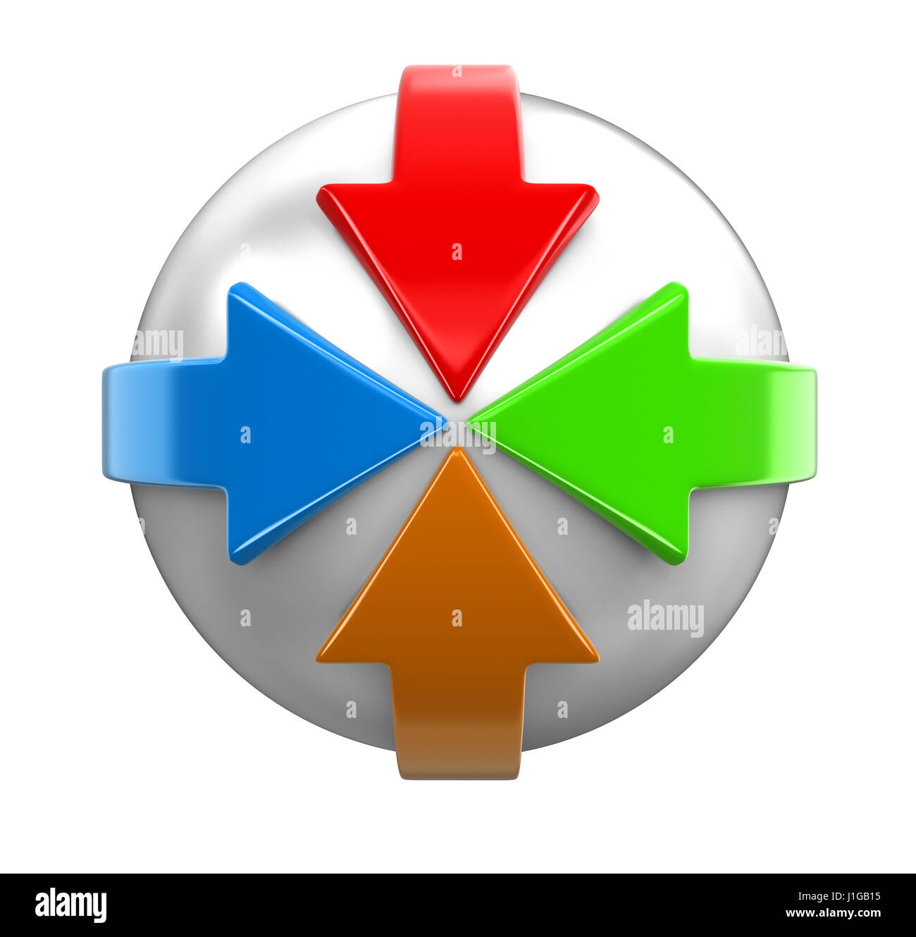 Arrows around sphere. Image with clipping path Stock Photo - Alamy