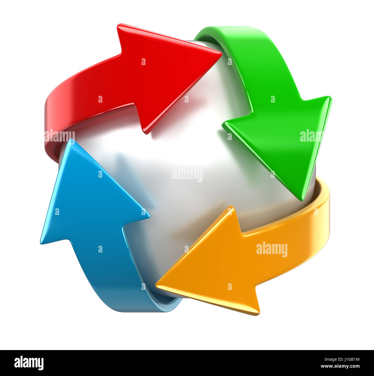 Arrows around sphere. Image with clipping path Stock Photo - Alamy
