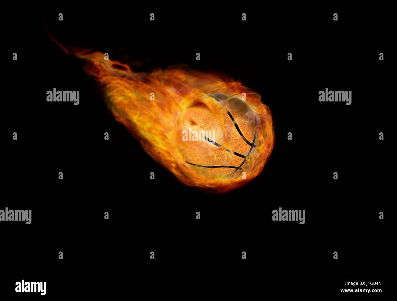 Basketball Ball on Fire Stock Photo - Alamy