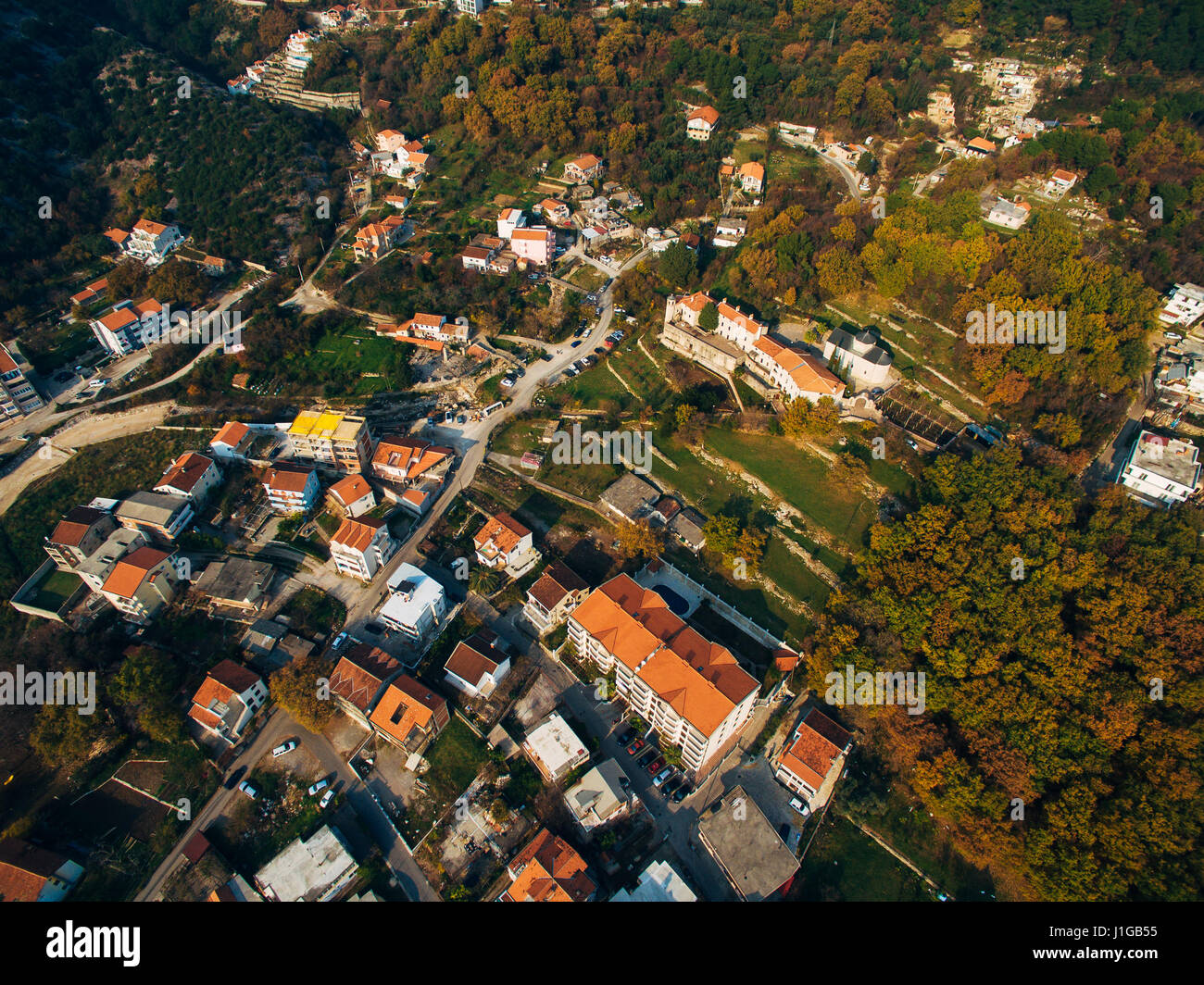 The central part of the modern town of Budva Stock Photo - Alamy
