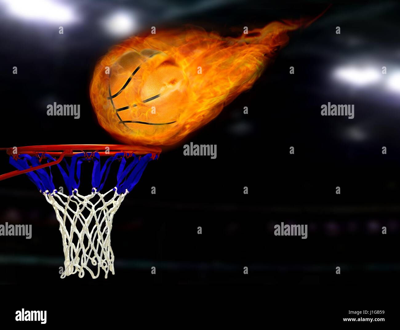 Basketball shoot on fire Stock Photo - Alamy