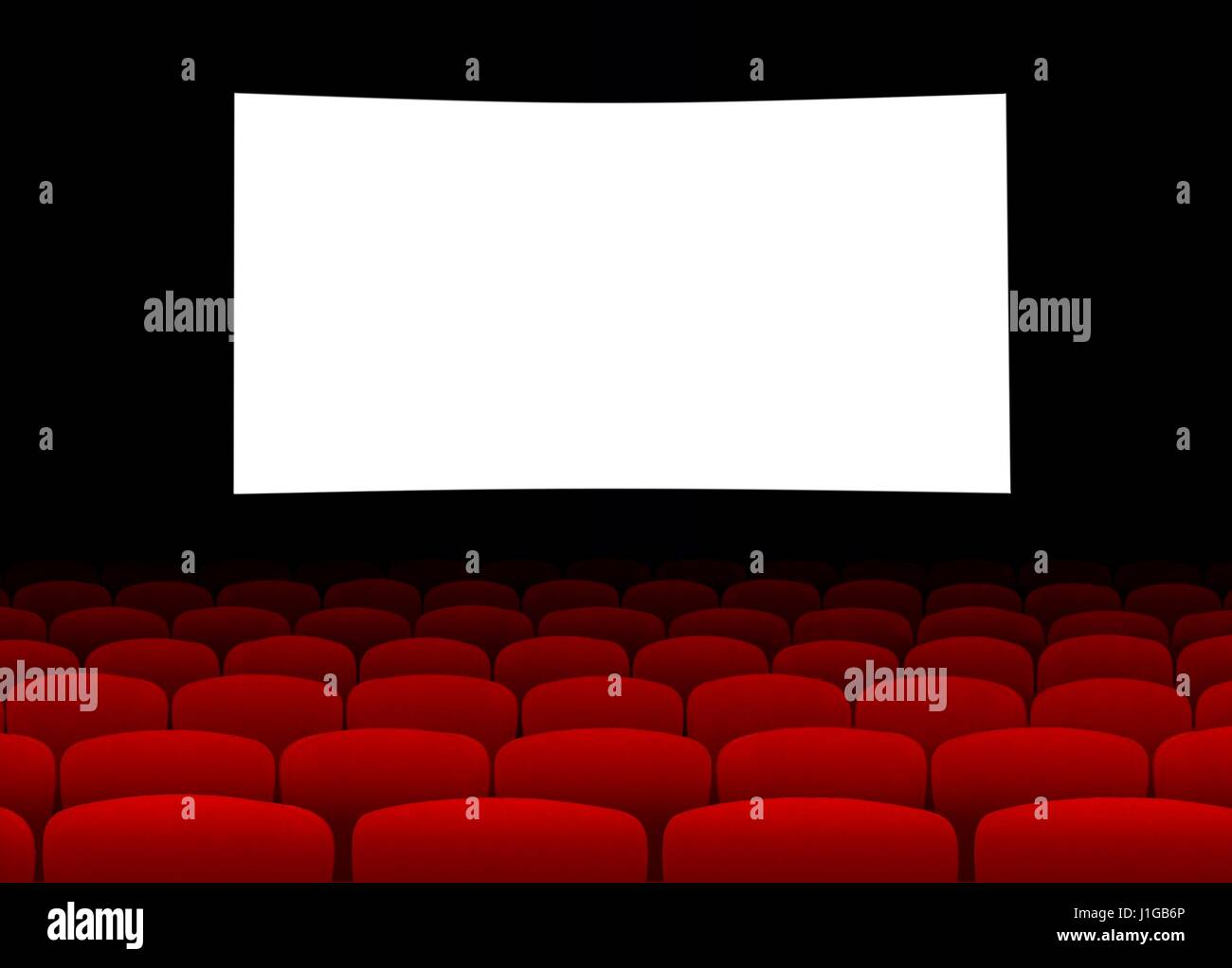 Blank cinema screen with empty seats Stock Photo - Alamy