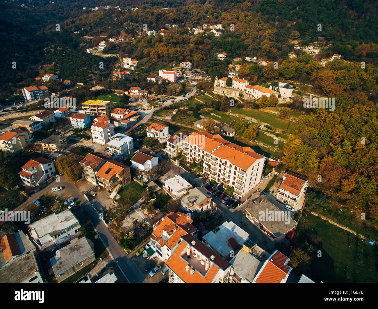 The central part of the modern town of Budva Stock Photo - Alamy