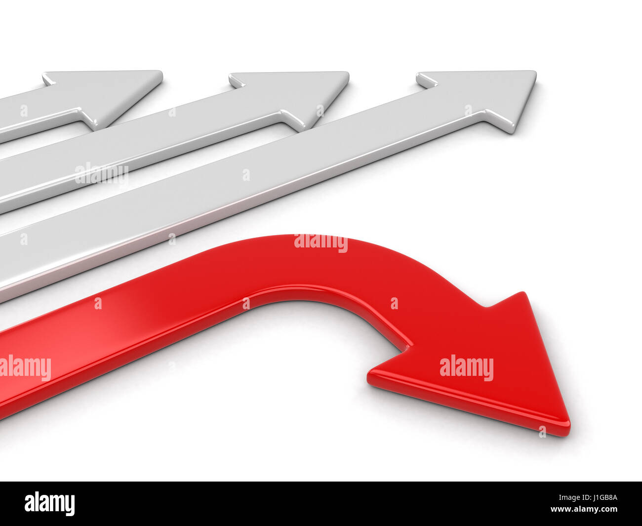 3d image of arrows in different directions. Image with clipping path ...