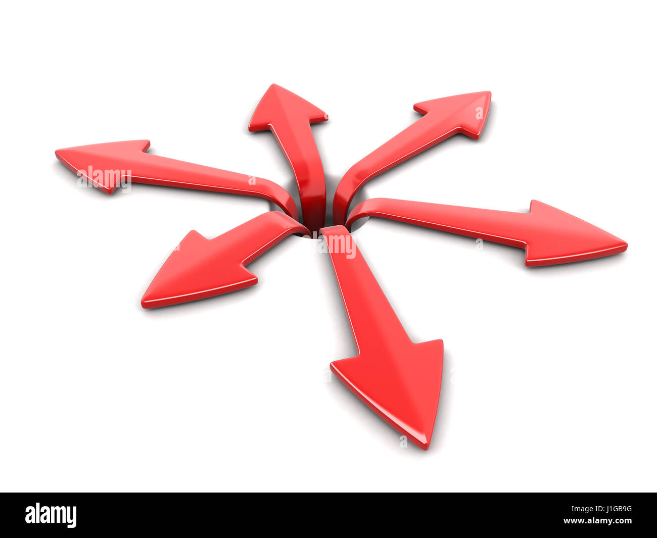 3d image of arrows in different directions. Image with clipping path ...