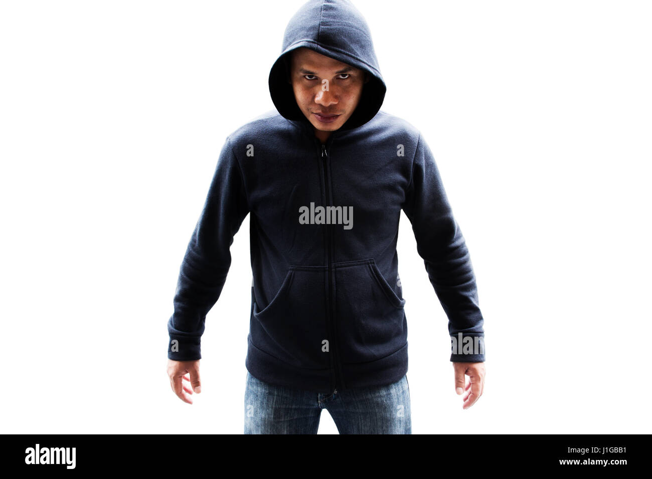 Hacker isolated on white background Stock Photo - Alamy