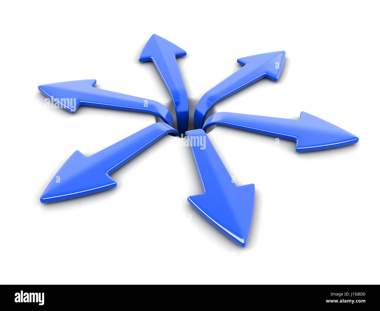 3d image of arrows in different directions. Image with clipping path ...