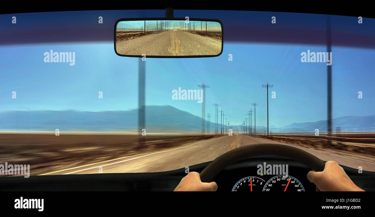 Driver Windscreen Point of View Stock Photo - Alamy