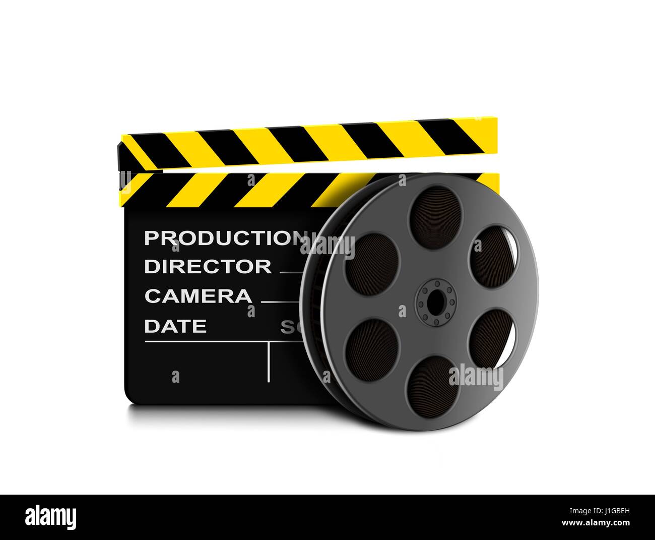 Film reel and clapper board icon Stock Photo - Alamy