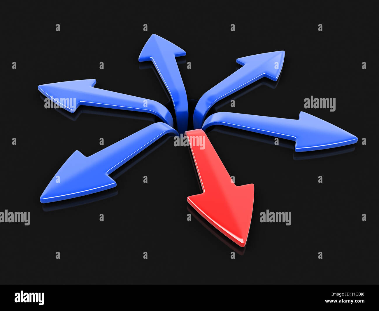 3d image of arrows in different directions. Image with clipping path Stock Photo - Alamy