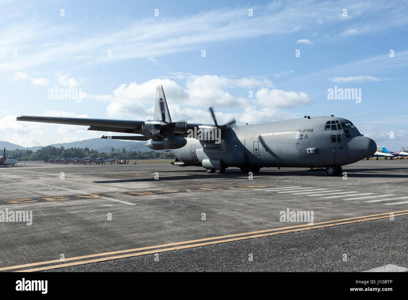 A Royal Malaysian Air Force Lockheed C-130 Hercules at the Langkawi ...