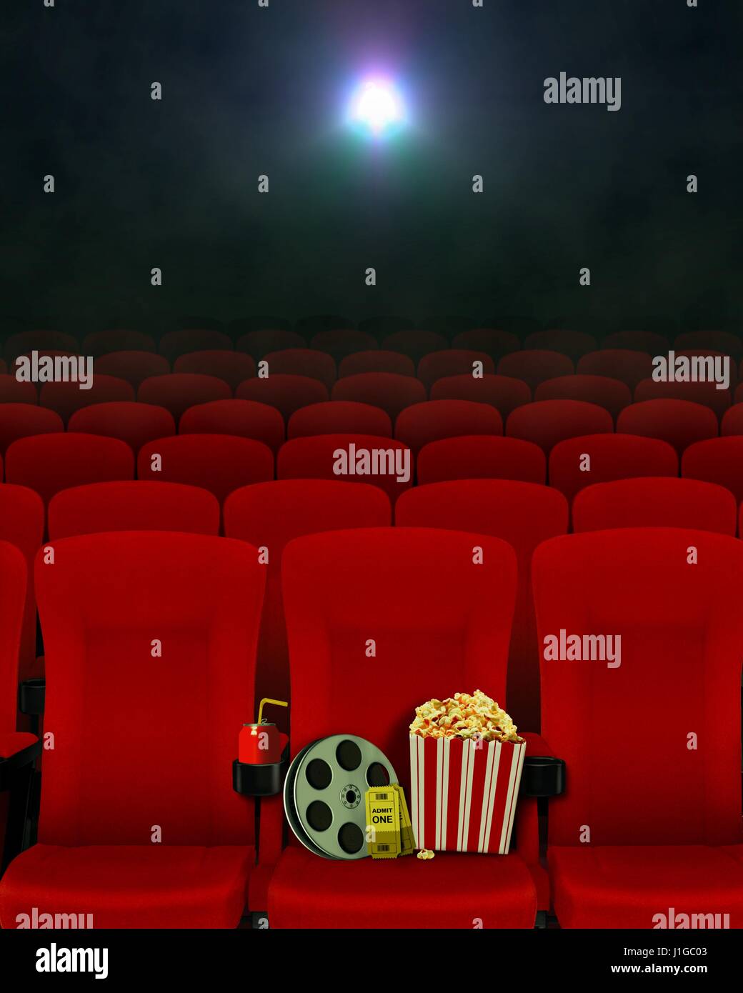 Movie show in cinema and seats Stock Photo - Alamy
