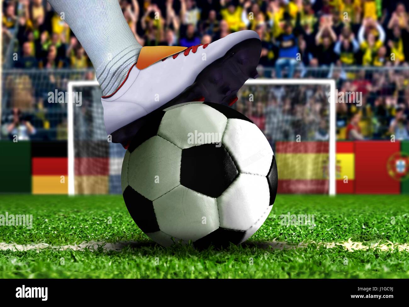 Soccer Player Getting Ready for Penalty Kick Stock Photo - Alamy