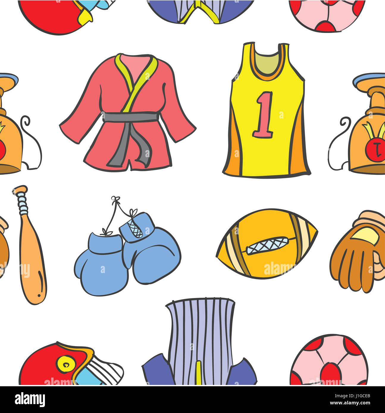 Collection stock of sport theme doodles vector illustration Stock ...