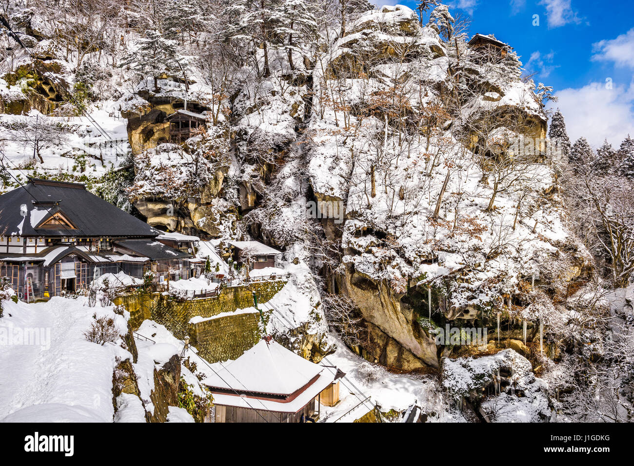 Yamadera, Japan at the Mountain Temple in winter Stock Photo - Alamy